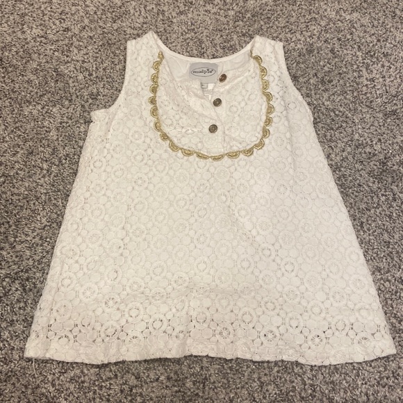 Mud Pie | Shirts & Tops | Mud Pie White Lace And Gold Accents Trim And ...